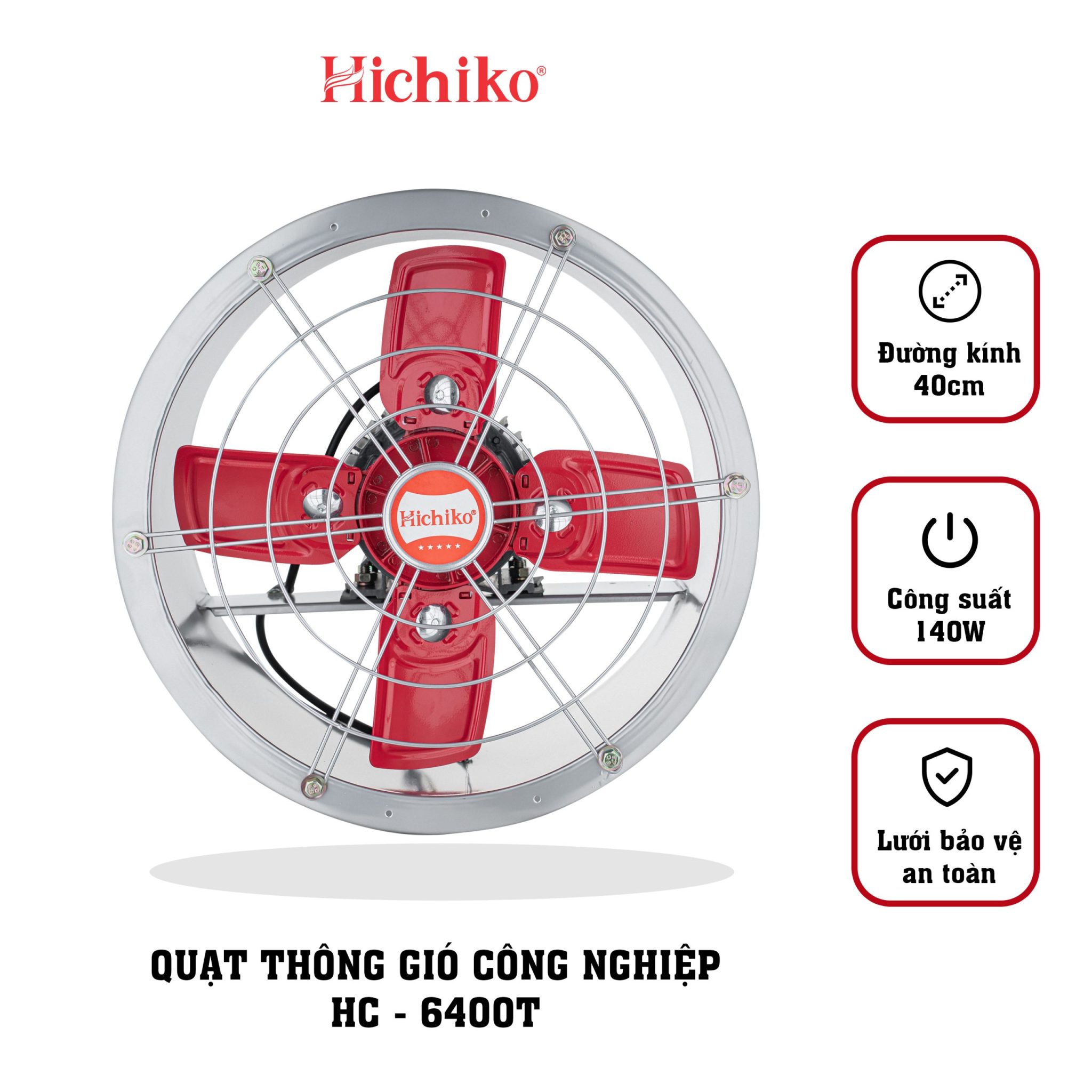 [HC-6400T][Đường kính 40cm] Quạt thông gió hút mùi Hichiko